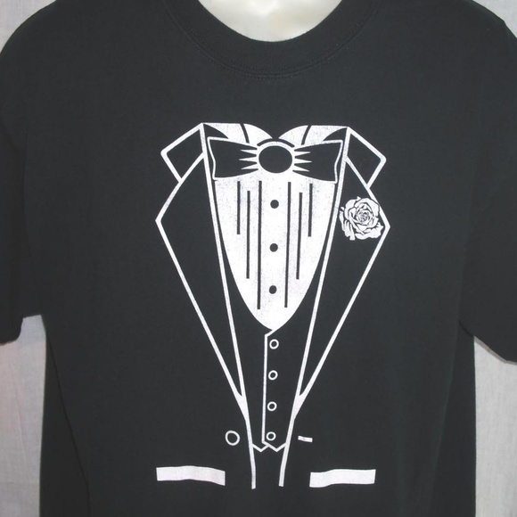 Shirts | Tuxedo Tee T Shirt Sz L Black | Poshmark